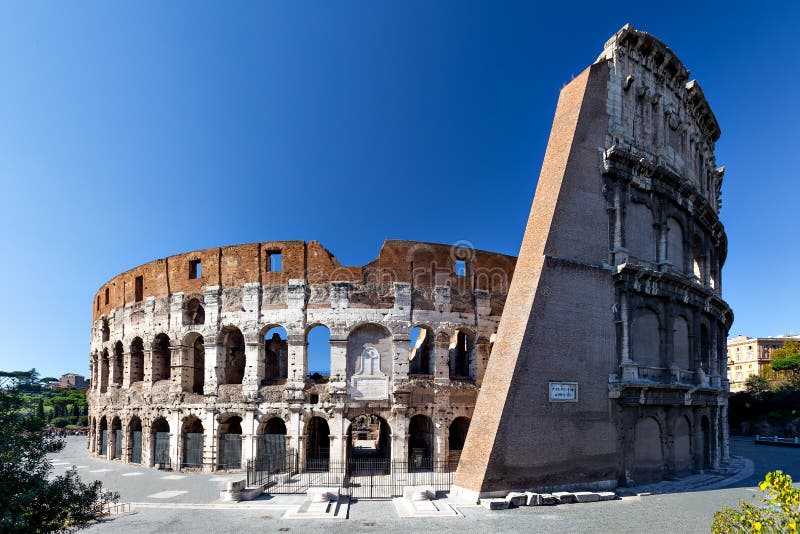 Rear view of the Colosseum stock image. Image of exterior - 48641783