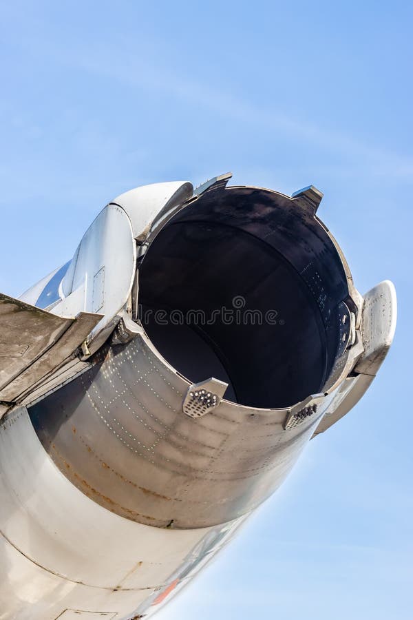 Rear View of a Commercial Airplane Jet Engine Stock Image - Image of ...