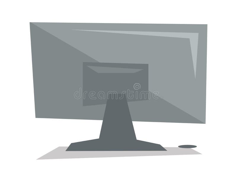 Rear View of Computer Display Vector Illustration. Stock Vector ...