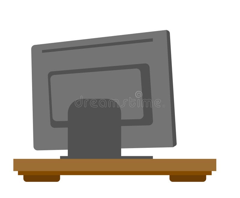 Rear View of Computer Monitor Vector Illustration. Stock Vector ... Rear View of Computer Monitor Vector Illustration. Stock Vector ...