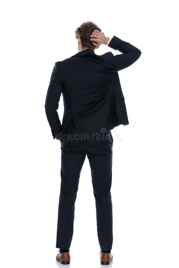 Rear View Confused Businessman Scratching His Head Stock Photo - Image ... Rear View Confused Businessman Scratching His Head Stock Photo - Image ...