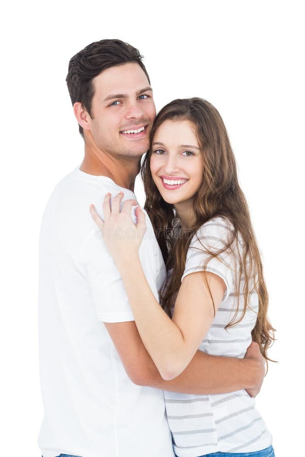 Rear View of a Couple Embracing Stock Photo - Image of isolated ...