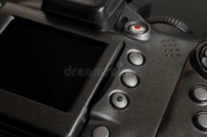 Top Viewfinder and Controls of a Digital Mirrorless Camera.. Stock ...