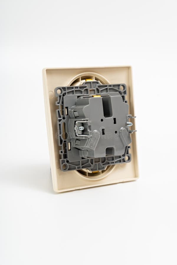 Rear View. Double Socket Insulated on a White Background Stock Image ...