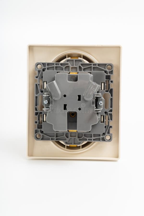 Rear View. Double Socket Insulated on a White Background Stock Image ...