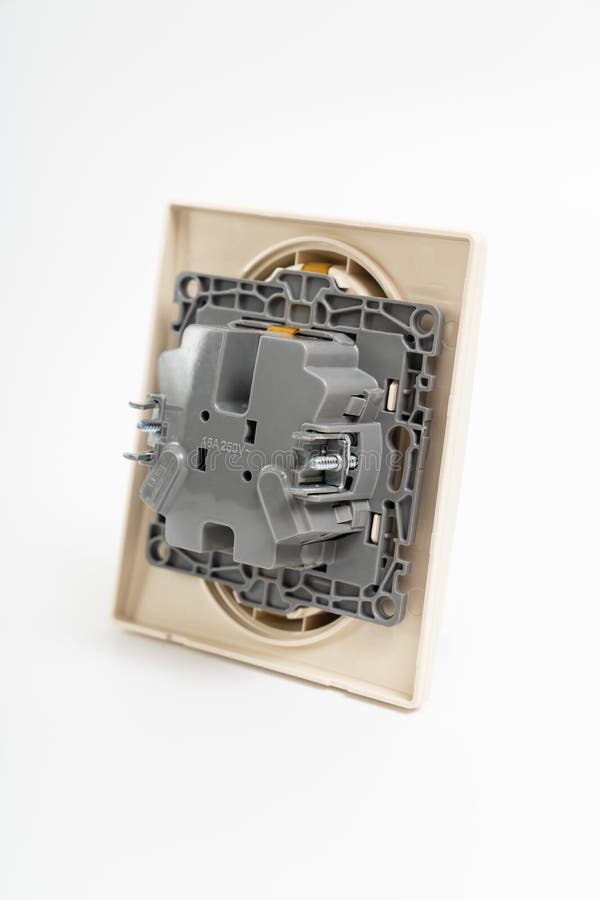 Rear View. Double Socket Insulated on a White Background Stock Image ...