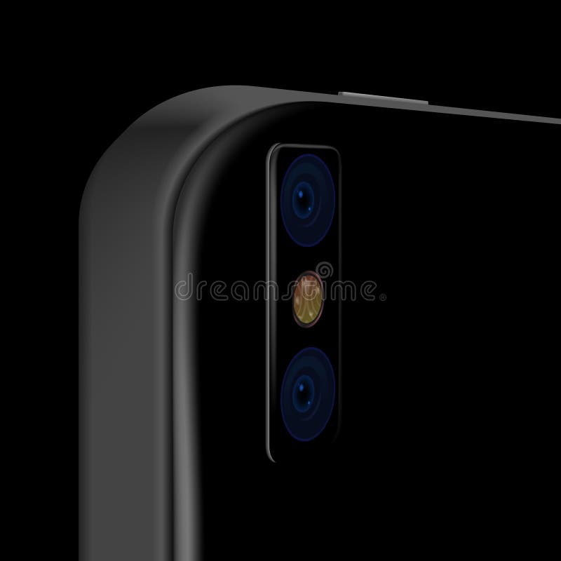 Rear view dual camera stock vector. Illustration of lens - 127201450