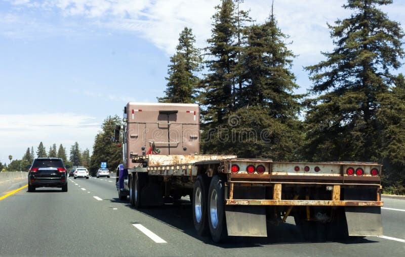 Flatbed Semi Truck Hauling Wire Cargo Stock Photo - Image of wire ...