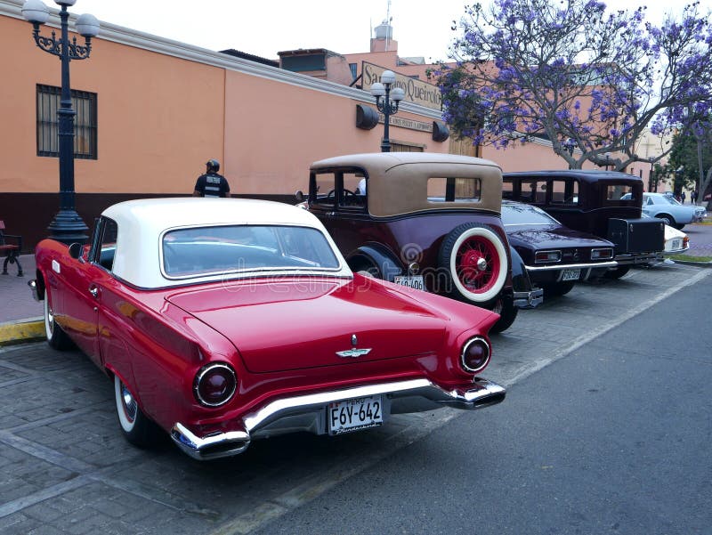 1957 Red Ford Thunderbird Rear View Editorial Image - Image of ...