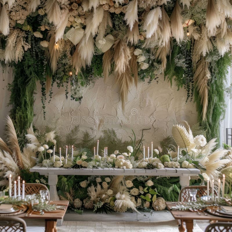 Rear View of Greenery Setup Accentuating Natural Textures Stock ...