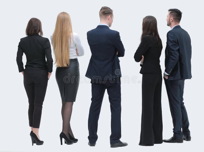 Rear View. Group of Business People Looking Forward Stock Photo - Image ...