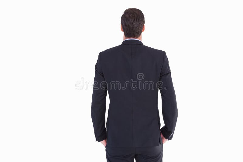 Rear View Of Handsome Businessman Stock Photo - Image of background ...
