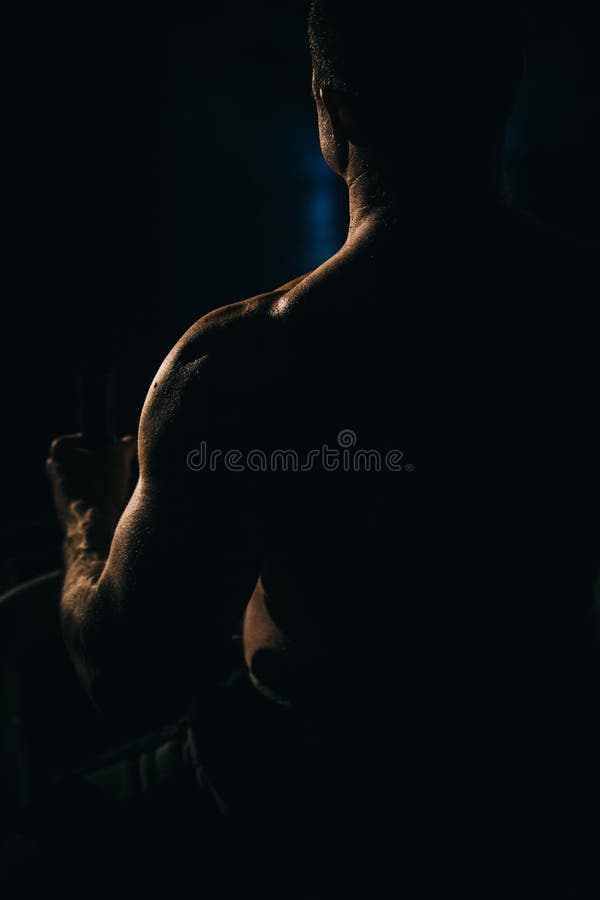 Rear View of Healthy Muscular Young Man Stock Photo - Image of active ...