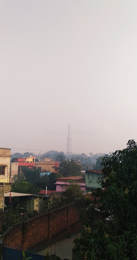 A Rear View of a Indian Village in Morning Time Stock Photo - Image of ...
