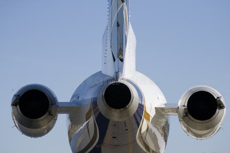 Rear view of jet airplane stock image. Image of tail, aviation - 9962703