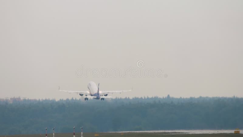 Airplane Taking Off, Rear View Stock Video - Video of airline ...