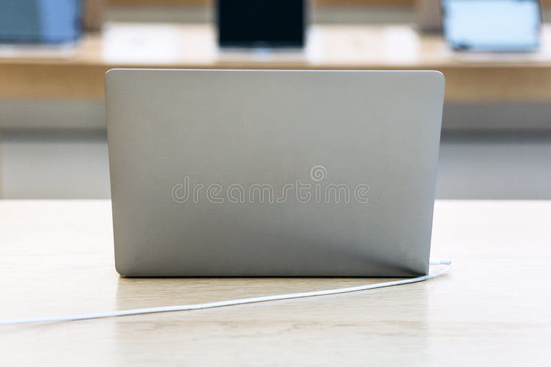 Rear View of the Laptop Cover Stock Image - Image of modern, notebook ...