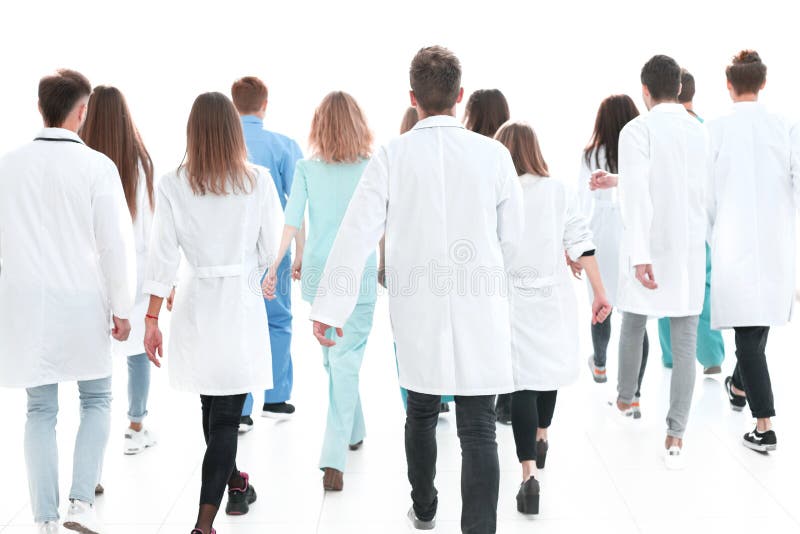 Large Group of Diverse Medical Professionals Moving Forward Stock Image ...