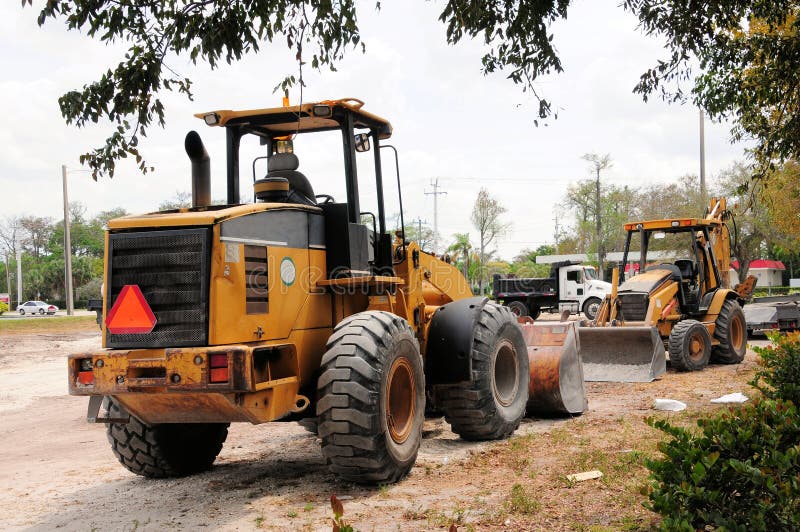 Rear view of loader stock photo. Image of giant, scoop - 69351874