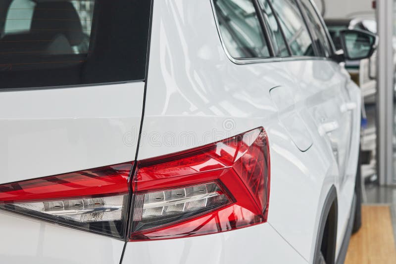 Rear View of Luxury a Car in Salon Stock Image - Image of road ...