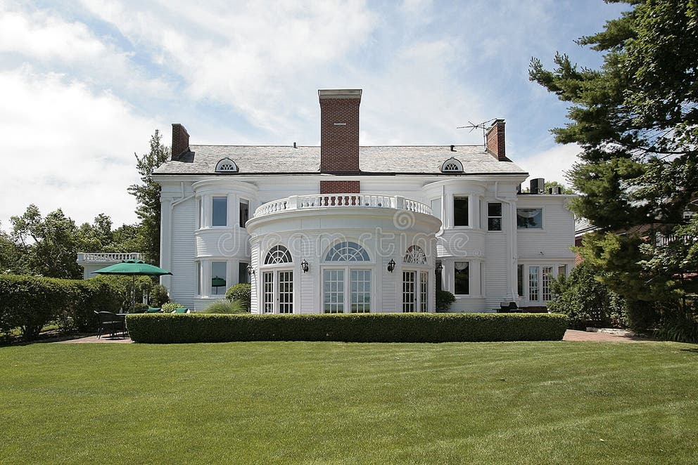 Rear view of luxury home stock photo. Image of single - 12627362