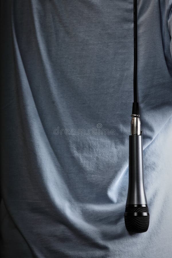 Rear View of Male Back with Microphone Stock Photo - Image of voice ...