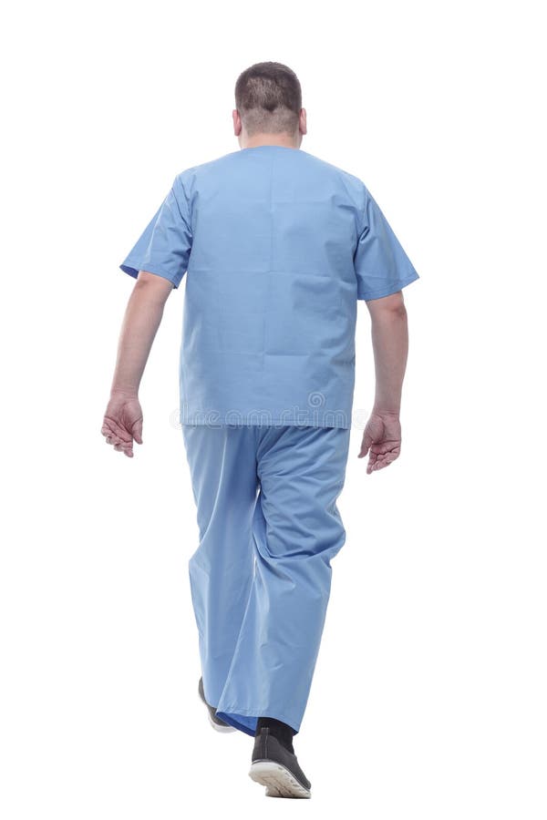 Male Medic in a Blue Uniform. Isolated on a White Stock Image - Image ...