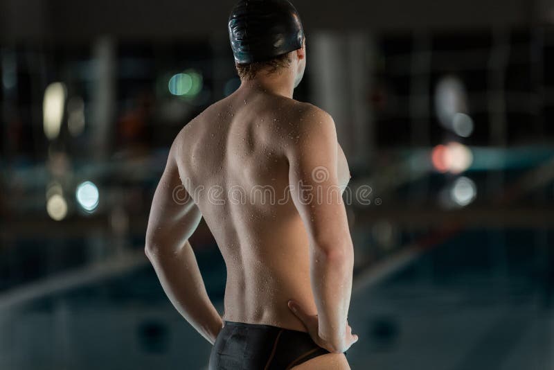 Male Swimmer Swimming the Butterfly Stroke Stock Photo - Image of male ...