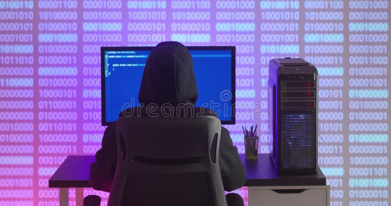 Computer Programmer Works With The Program Code On The Monitor Stock 0393
