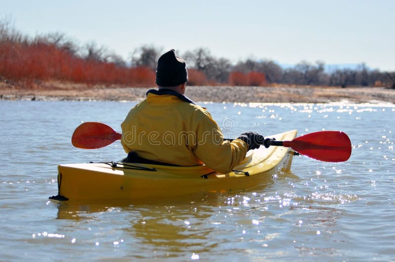 Man in kayak. stock image. Image of kayaker, copy, adult - 3470611