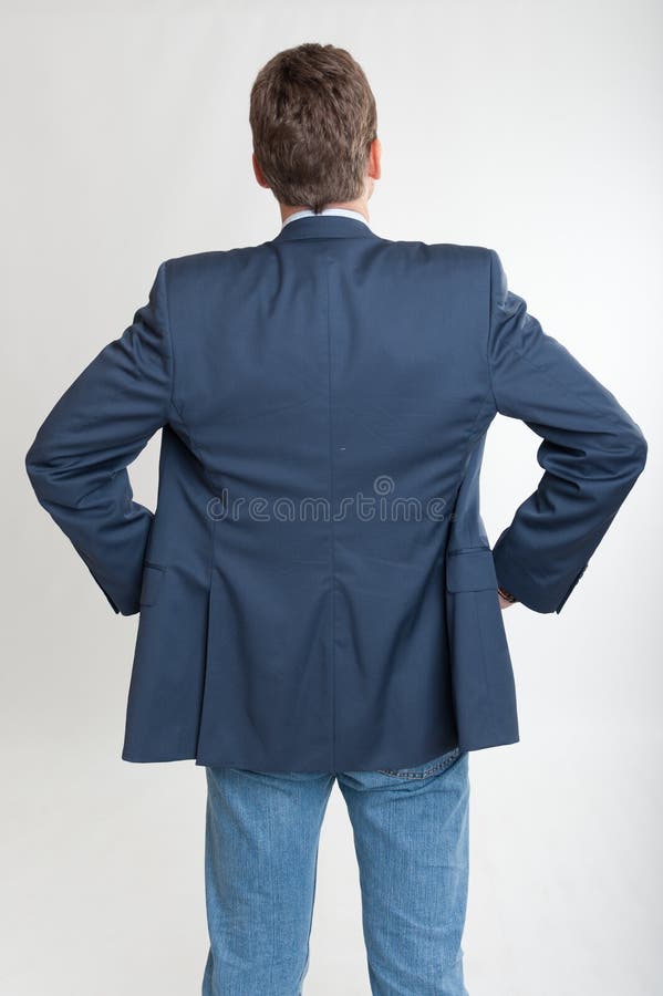 Rear View of Man Looking at Something Stock Image - Image of casual ...