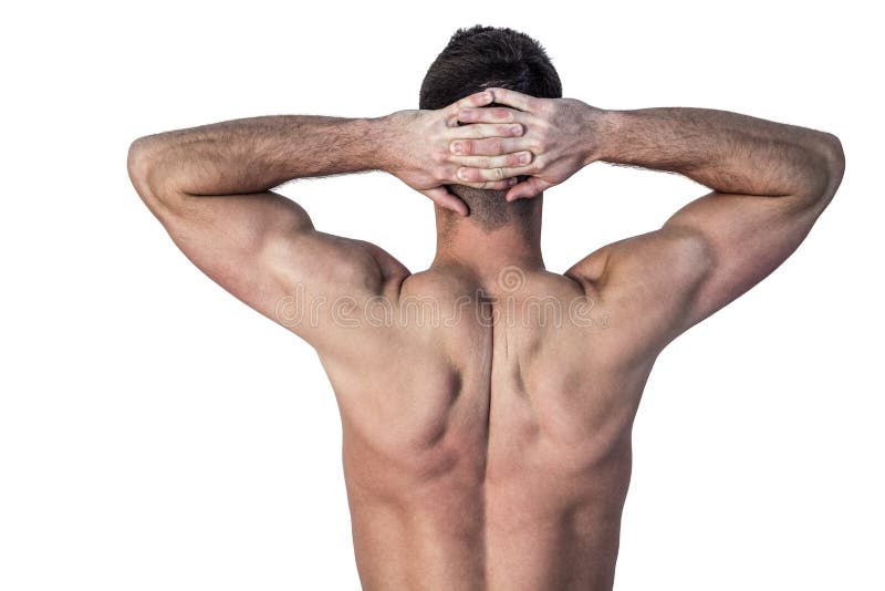 Rear View of Man Showing Muscles Stock Photo - Image of fitness, toning ...