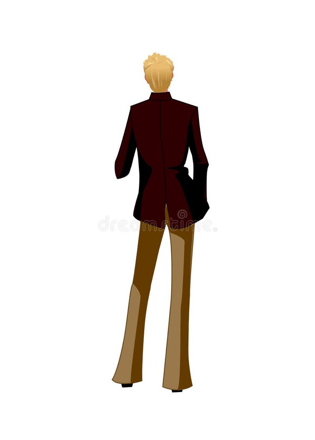 Rear view of man stock vector. Illustration of casual - 34562959