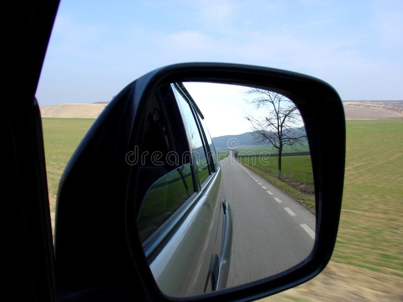 Rear View Mirror stock image. Image of clouds, mirrors, tree - 94097