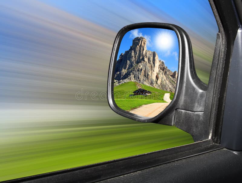 Rear View Mirror stock image. Image of clouds, mirrors, tree - 94097