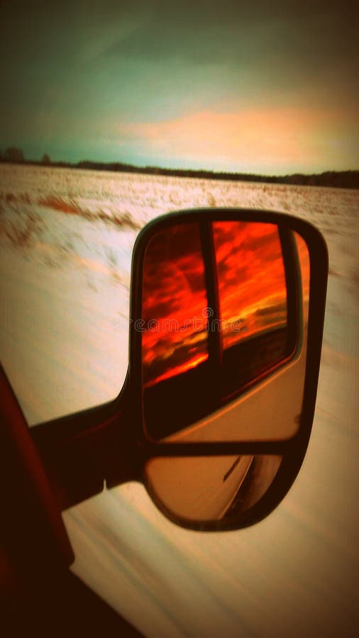 Rear view mirror of a bus. stock image. Image of clear - 137732157