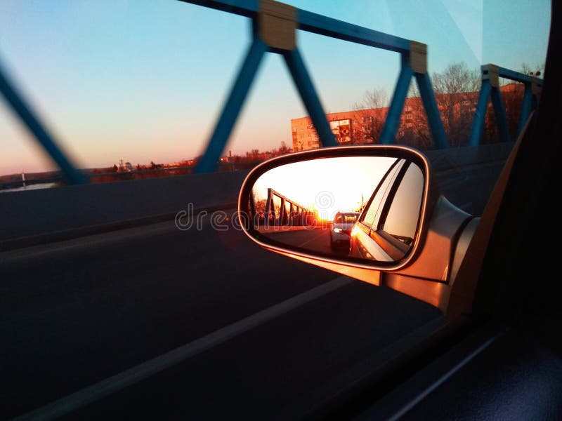 Rear view mirror car stock photo. Image of location - 128952472