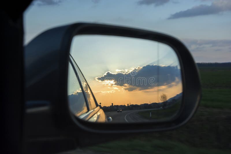 The rear view mirror. stock photo. Image of move, curve - 89656564