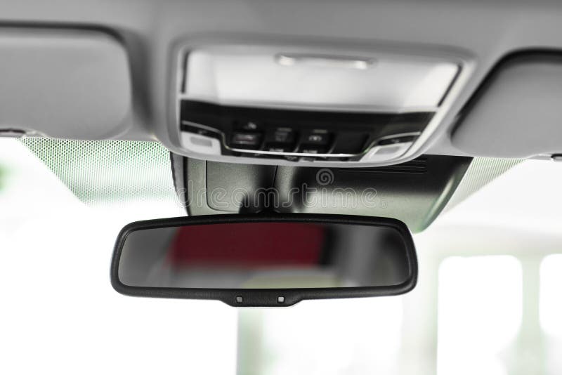 Rear View Mirror. Details of Stylish Car Interior, Leather Interior ...