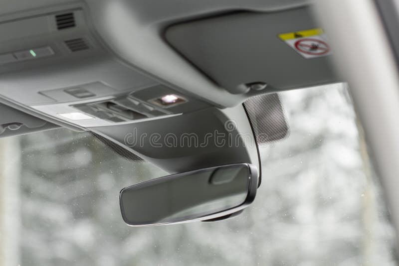 The Rear View Mirror of the Car Stock Image - Image of background ...
