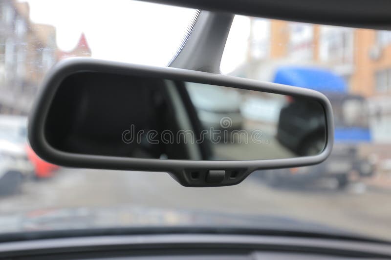 Rear View Mirror Inside the Car Stock Image - Image of drive, object ...