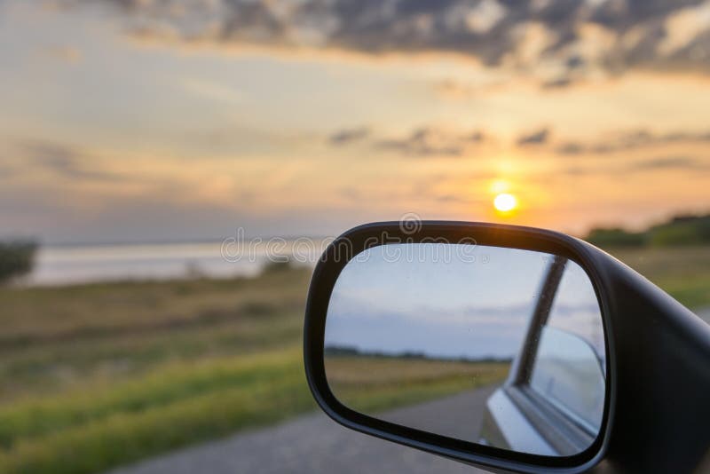 Rear View Mirror Reflection Stock Image - Image of concept, field: 85535881 Rear View Mirror Reflection Stock Image - Image of concept, field: 85535881