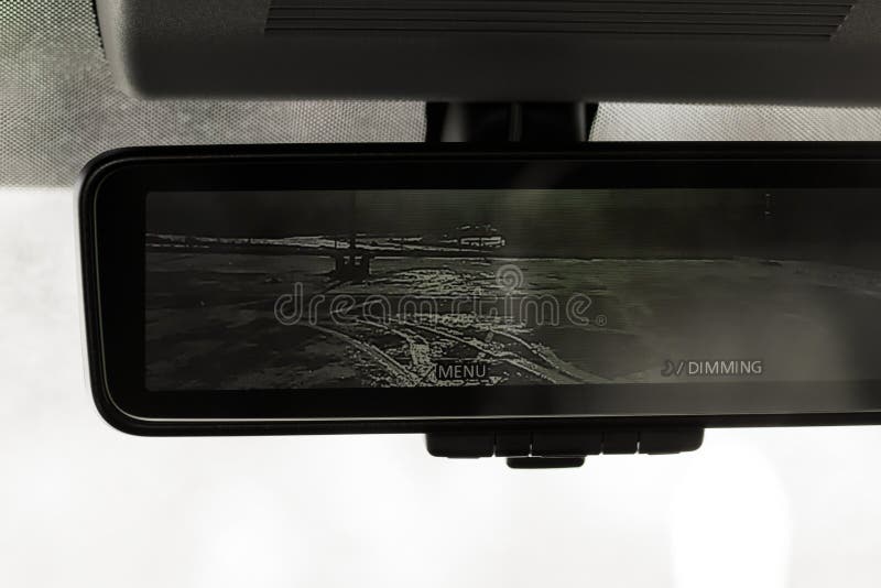 The rear view mirror stock image. Image of interior - 267549243