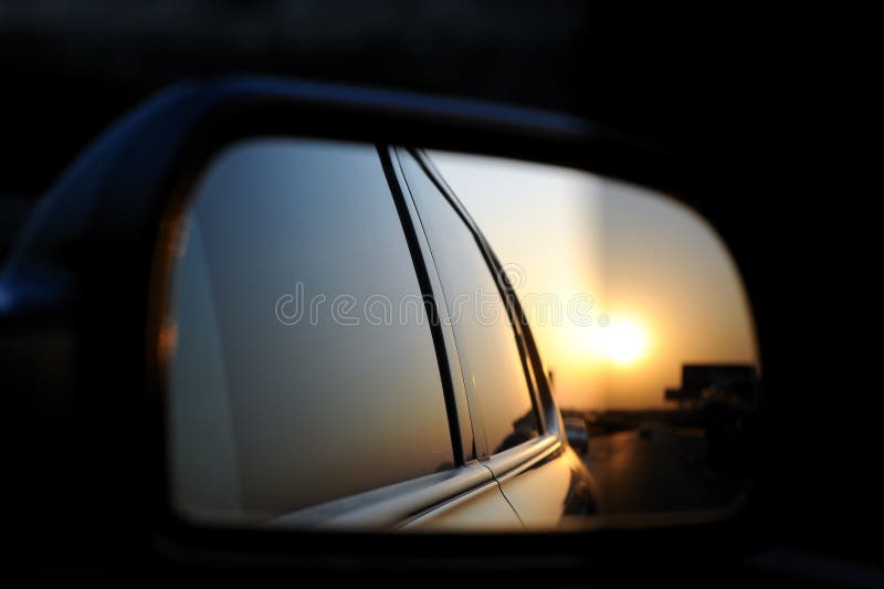 Rear-view Mirror in the Sun Stock Photo - Image of road, trip: 11490682