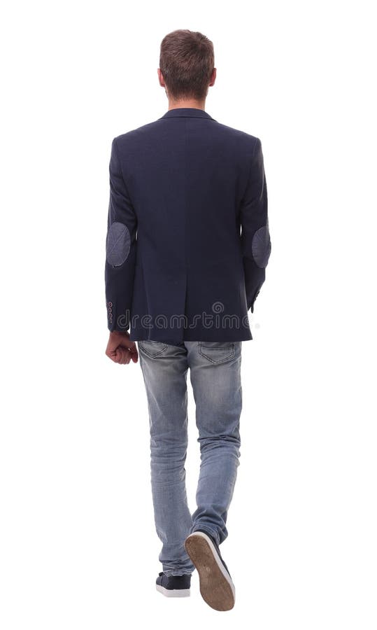Rear View. Modern Business Man Stepping Forward Stock Photo - Image of ...