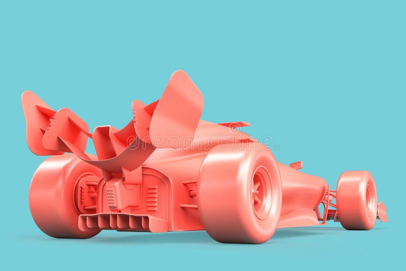 Rear View of Modern Formula One Car. 3D Rendering Stock Illustration ...