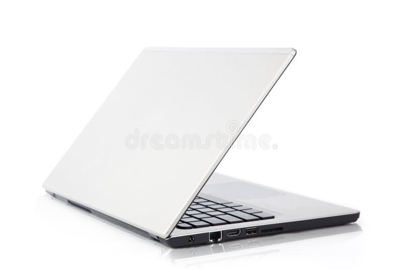 Rear View of a Modern Laptop Stock Photo - Image of ethernet, digital ...