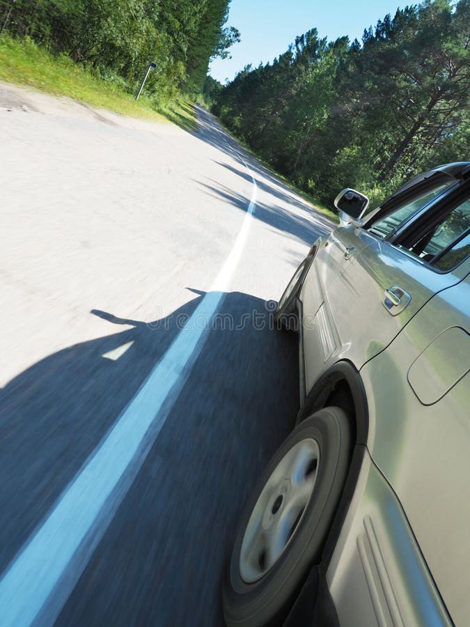 Rear view of a moving car stock image. Image of design - 77661271