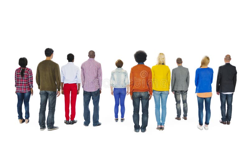 Rear View of Multi-Ethnic Group of People Concept Stock Photo - Image ...