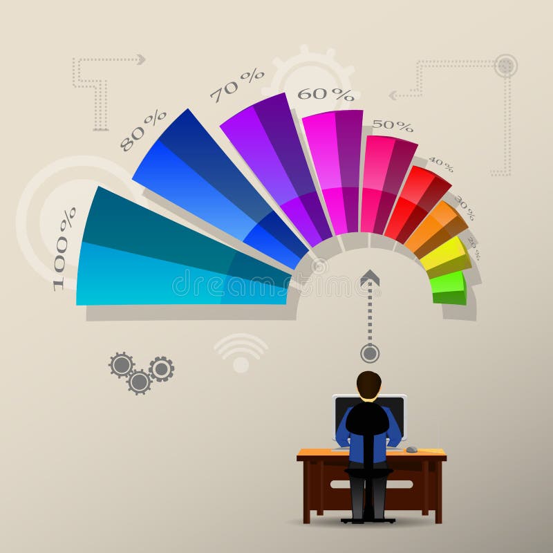 Rear view of office stock illustration. Illustration of vector - 49206229